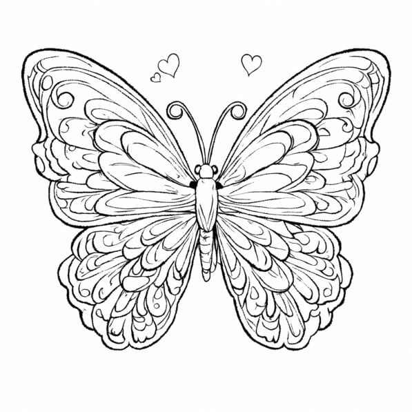 Download Intricate Butterfly Line Drawing Coloring pages Online ...