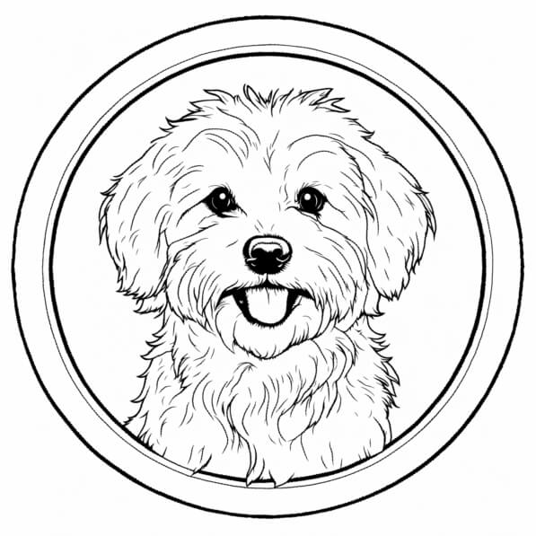 Download Illustration of a Fluffy Dog Coloring pages Online - Creative ...