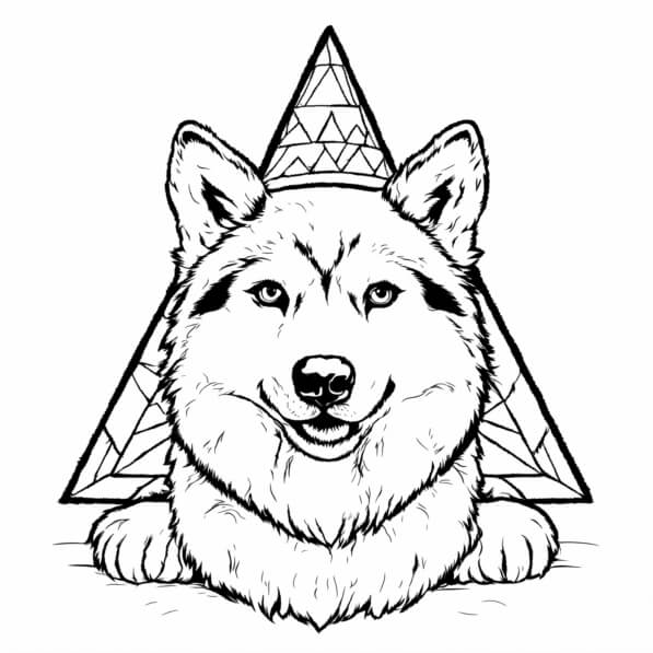 Download Geometric Wolf Line Art Coloring pages Online - Creative Fabrica