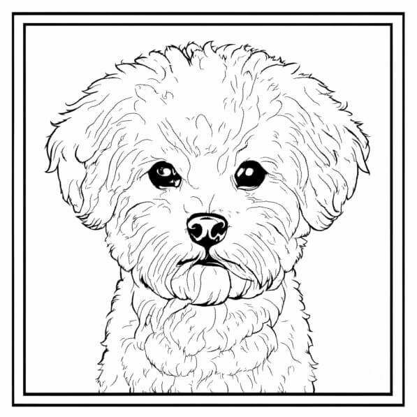 Download Line Drawing of a Dog Coloring pages Online - Creative Fabrica