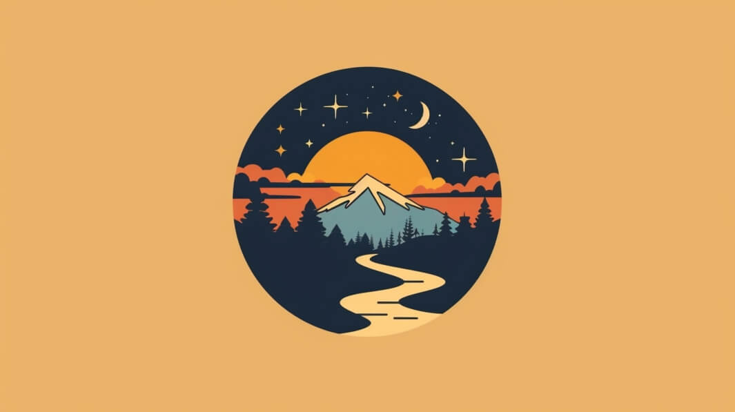 Download Stylized Mountain Landscape at Sunset Backgrounds Online ...