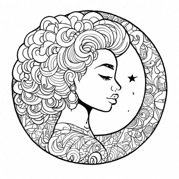 Download Artistic Profile Illustration of a Woman Coloring pages Online ...