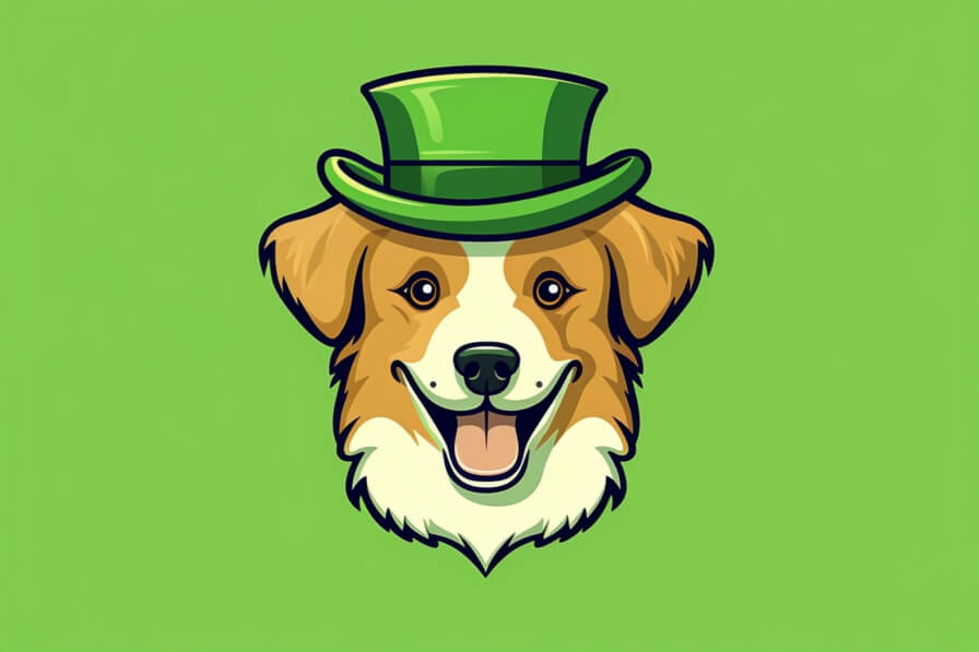 Download Blije hond met groene hoge hoed Achtergronden online op ...