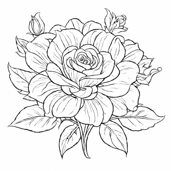 Download Intricate Rose Illustration Coloring pages Online - Creative ...