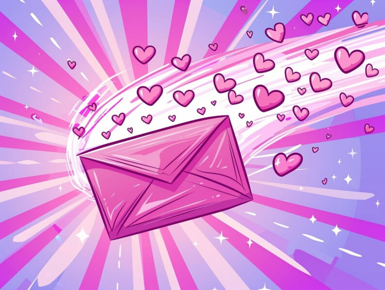 Download Illustration of a Pink Envelope with Hearts Backgrounds Online ...