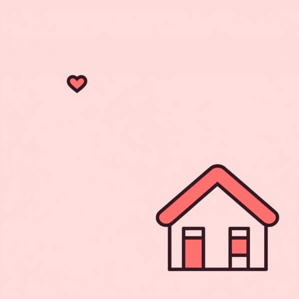 Download Stylized House with Heart Patterns Online - Creative Fabrica