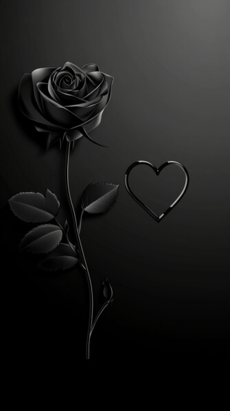 Descarga Diseño de Rosa Negra y Corazón Fondos En Línea - Creative Fabrica