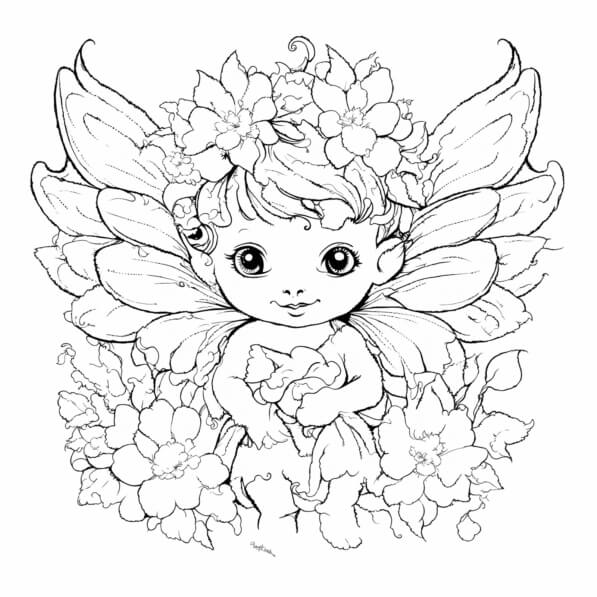 Download Whimsical Fairy Coloring Page Coloring pages Online - Creative ...