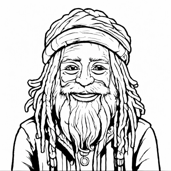 Download Illustration of an Older Man with Dreadlocks Coloring pages ...