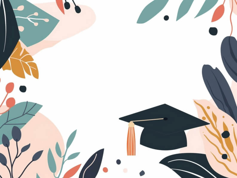 Download Graduation Cap with Decorative Leaves Backgrounds Online ...