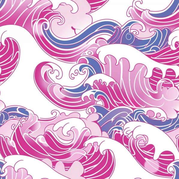 Descarga Patrón de Olas Coloridas en Rosa y Azul Patrones En Línea ...