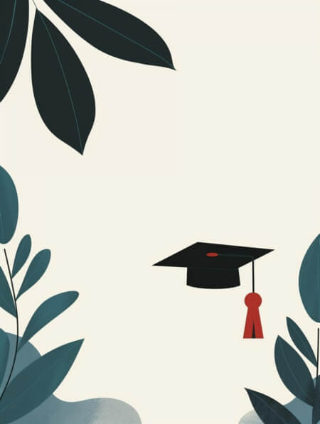 Download Graduation Cap with Stylized Leaves Backgrounds Online ...