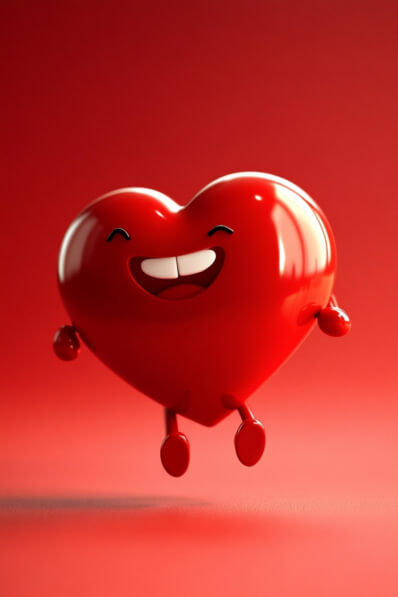 Descarga Personaje de Corazón Sonriente sobre Fondo Rojo Fondos En ...