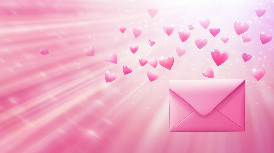 Baixe Envelope Rosa Romântico com Corações Backgrounds - Creative Fabrica