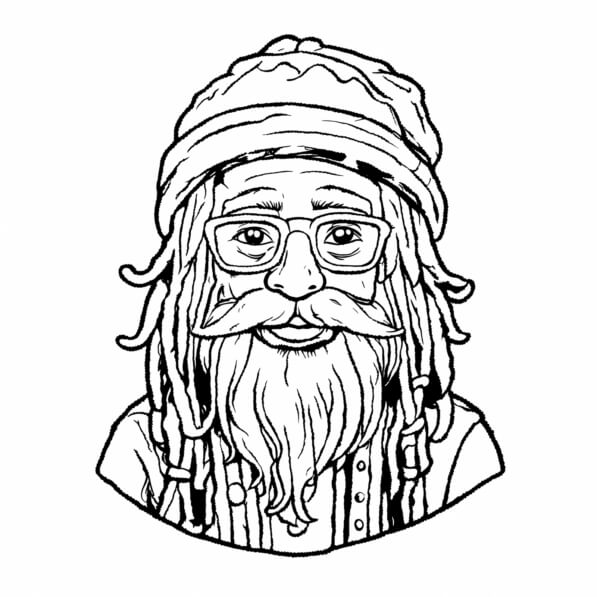 Download Stylized Illustration of an Elderly Man with Dreadlocks ...
