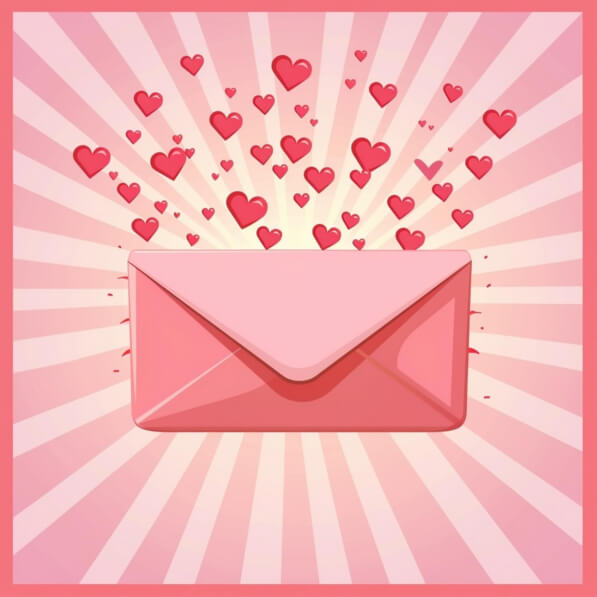 Baixe Envelope Romântico com Corações Backgrounds - Creative Fabrica