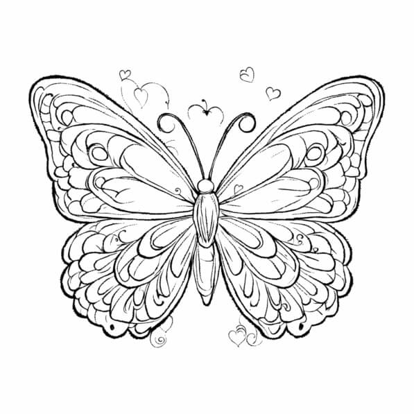 Download Intricate Butterfly Line Drawing Coloring pages Online ...