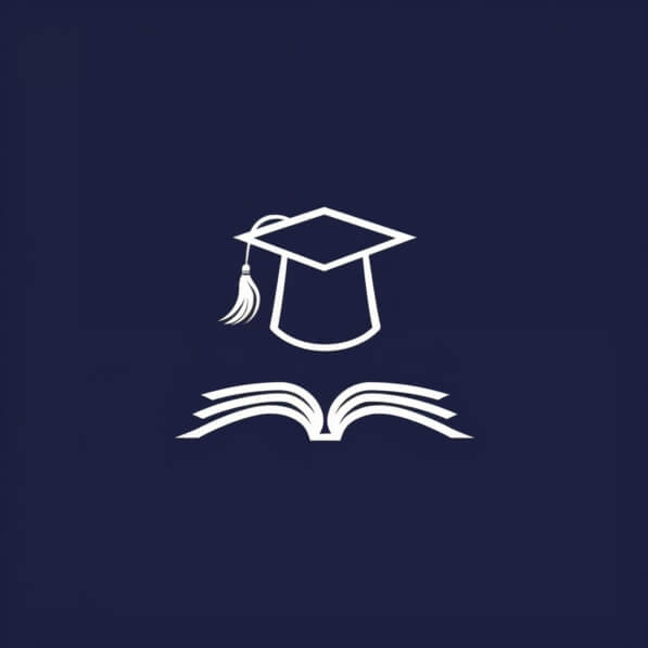 Download Graduation Cap and Open Book on Dark Blue Background ...