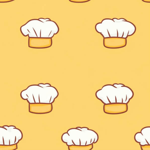 Download Playful Chef Hat Pattern on Yellow Background Patterns Online ...
