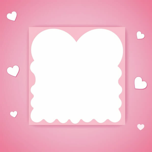 Download Whimsical Pink Background with Scalloped Frame and Hearts ...