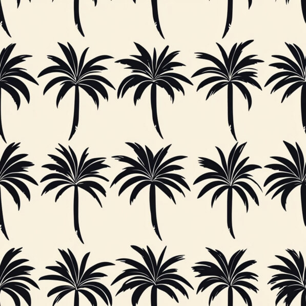 Download Seamless Pattern of Black Palm Trees on Cream Background ...