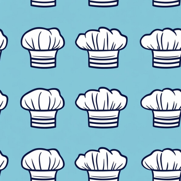 Descarga Patrón de Gorras de Chef sobre Fondo Azul Patrones En Línea ...
