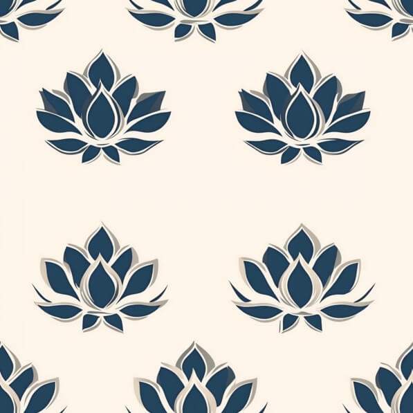 Download Stylized Lotus Flower Pattern Patterns Online - Creative Fabrica
