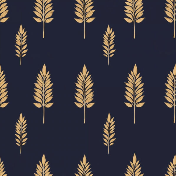 Download Stylized Golden Leaves Pattern on Navy Background Patterns ...