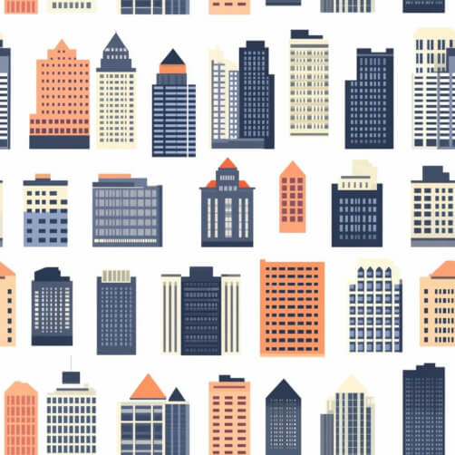 Download Colorful Cartoon Buildings Pattern Patterns Online - Creative ...