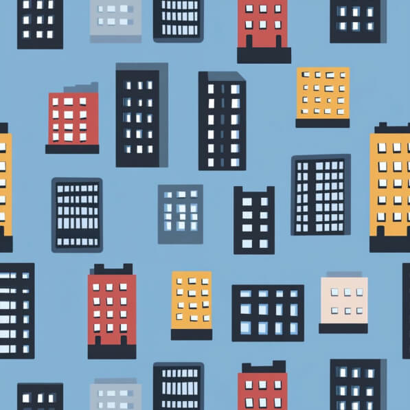 Download Colorful Cartoon Buildings Pattern Patterns Online - Creative ...