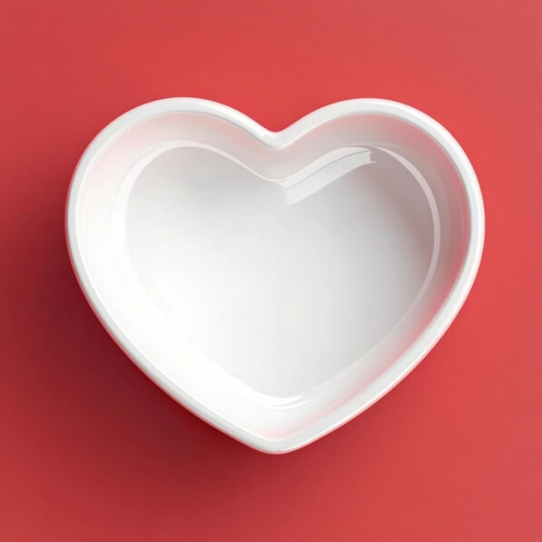 Download White Heart-Shaped Bowl Against Red Background Backgrounds ...