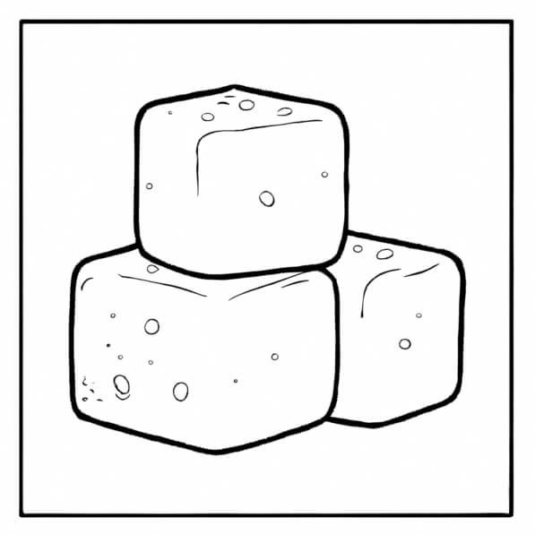 Download Stacked Ice Cubes Coloring pages Online - Creative Fabrica
