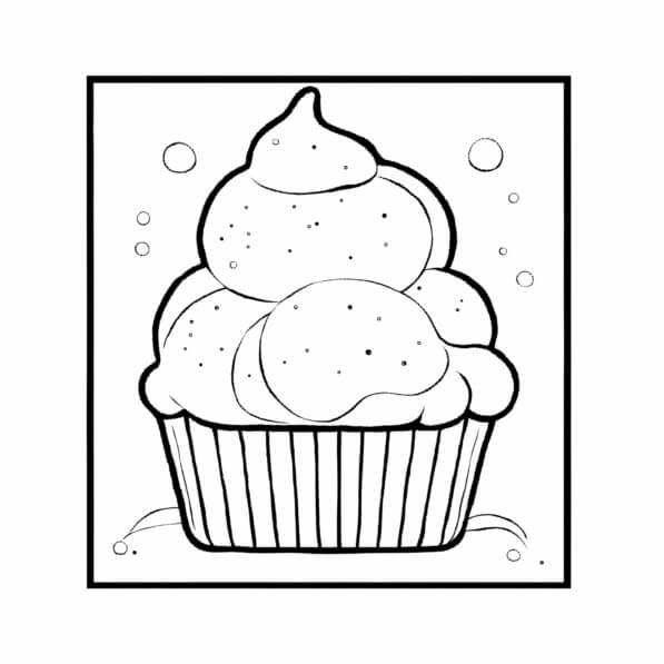 Download Whimsical Cupcake Coloring Page Coloring pages Online ...
