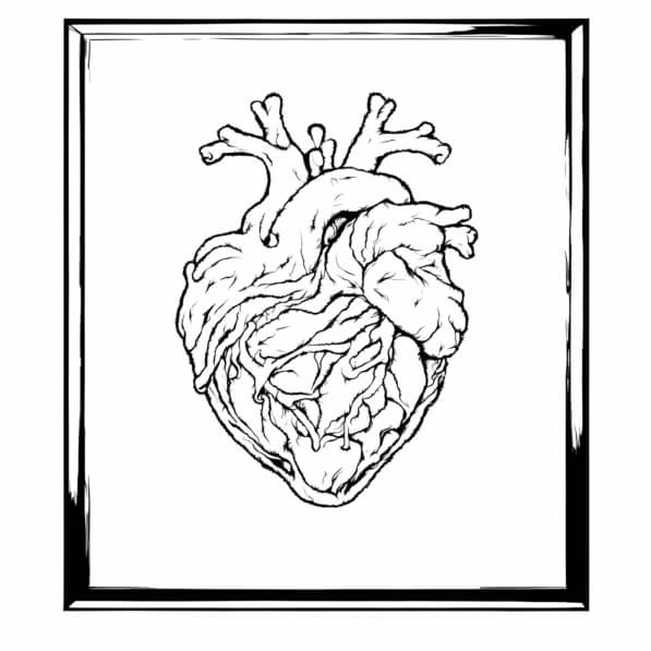 Download Illustration of a Human Heart Coloring pages Online - Creative ...