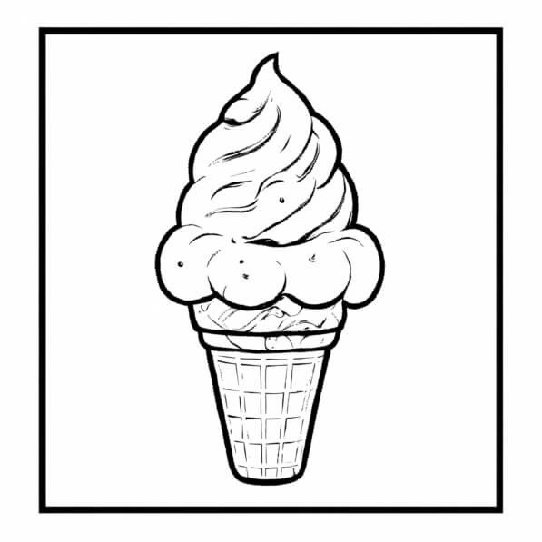 Download Illustratie van Soft-Serve IJscone Kleurplaten online op ...