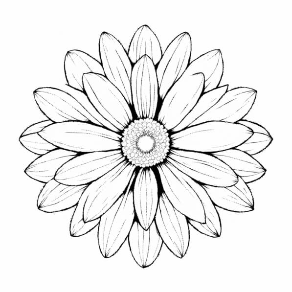 Download Intricate Line Drawing of a Flower Coloring pages Online ...
