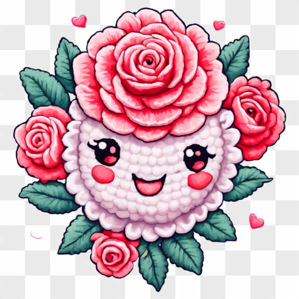 Download Kawaii Floral Character with Roses Kawaii Online - Creative ...