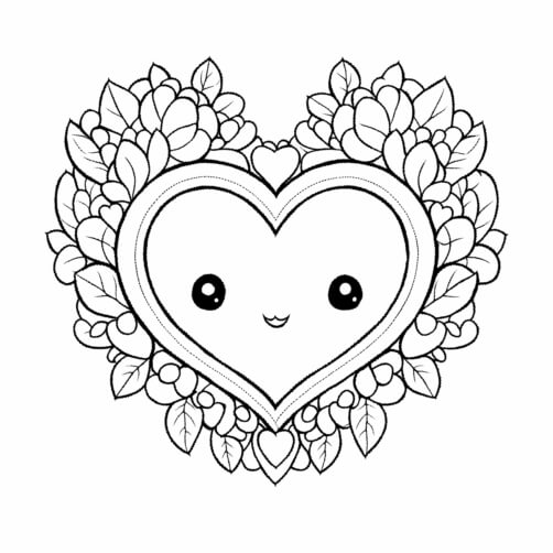 Download Heart-Shaped Pizza Coloring pages Online - Creative Fabrica
