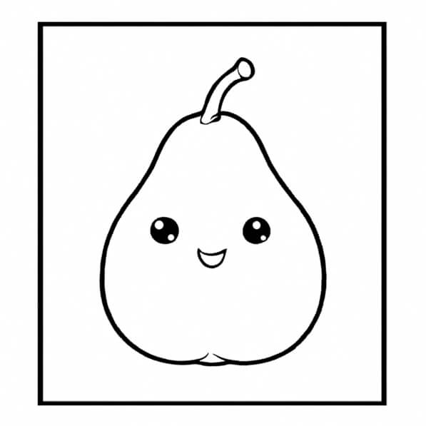 Download Cute Cartoon Pear Coloring Page Coloring pages Online ...