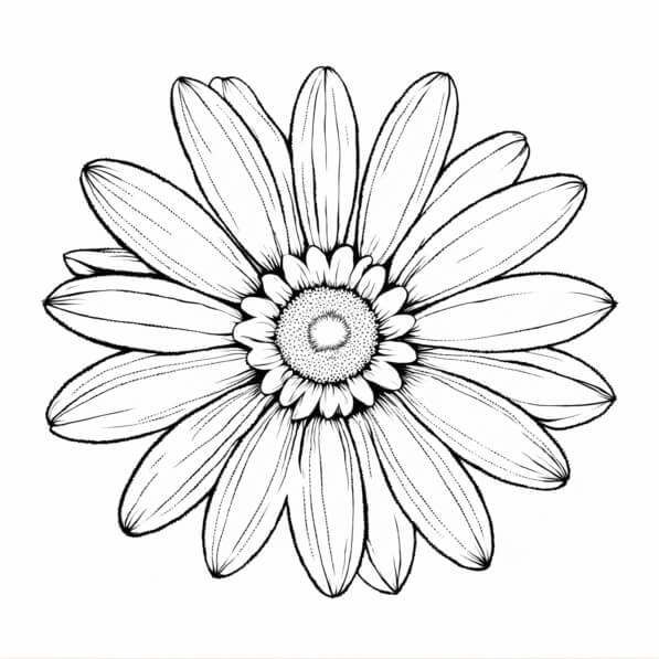 Download Intricate Line Drawing of a Flower Coloring pages Online ...