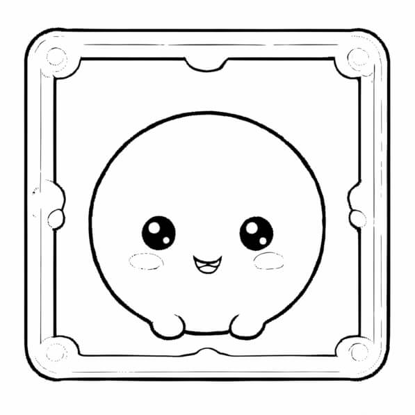 Download Cute Round Character in a Decorative Frame Coloring pages ...