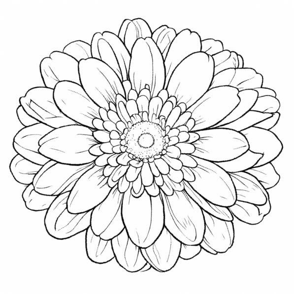 Download Intricate Flower Line Drawing Coloring pages Online - Creative ...