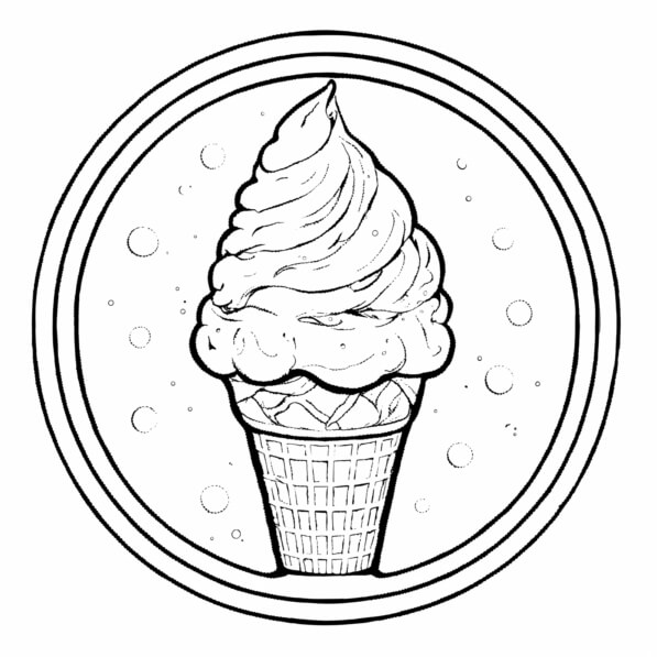 Download Ice Cream Cone Coloring pages Online - Creative Fabrica