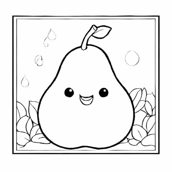 Descarga Linda ilustración de pera de dibujos animados para colorear ...