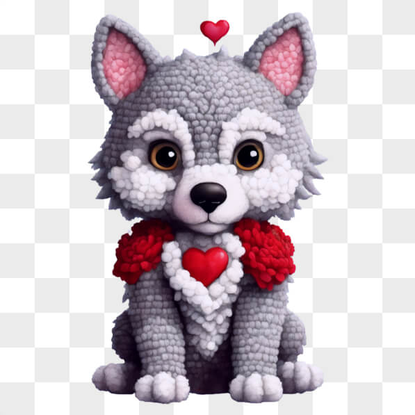 Download Adorable Cartoon Wolf with Heart Decorations Cartoons Online ...
