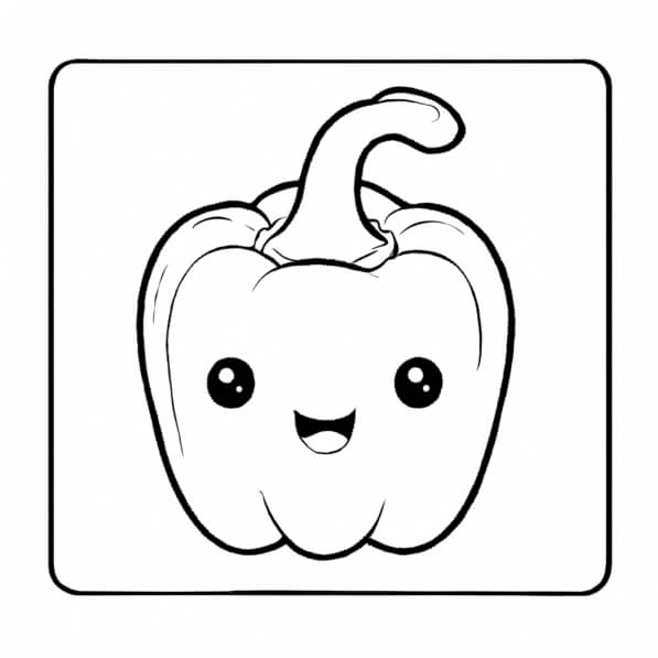 Descarga Pimiento morrón de dibujos animados lindo para colorear ...
