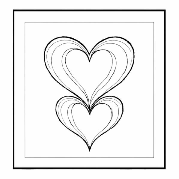Download Artistic Design of Overlapping Hearts Coloring pages Online ...