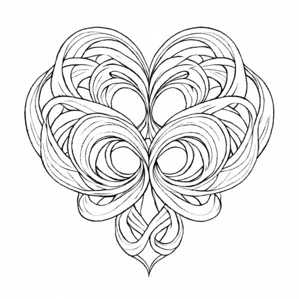 Download Intricate Heart Design Coloring pages Online - Creative Fabrica
