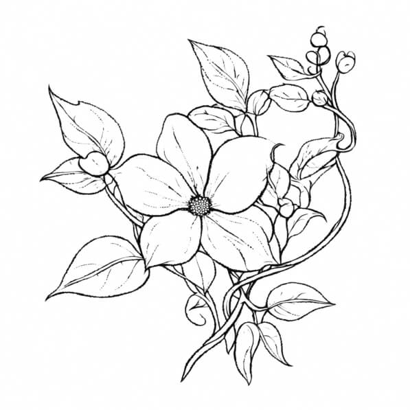 Download Intricate Line Drawing of a Flower Arrangement Coloring pages ...