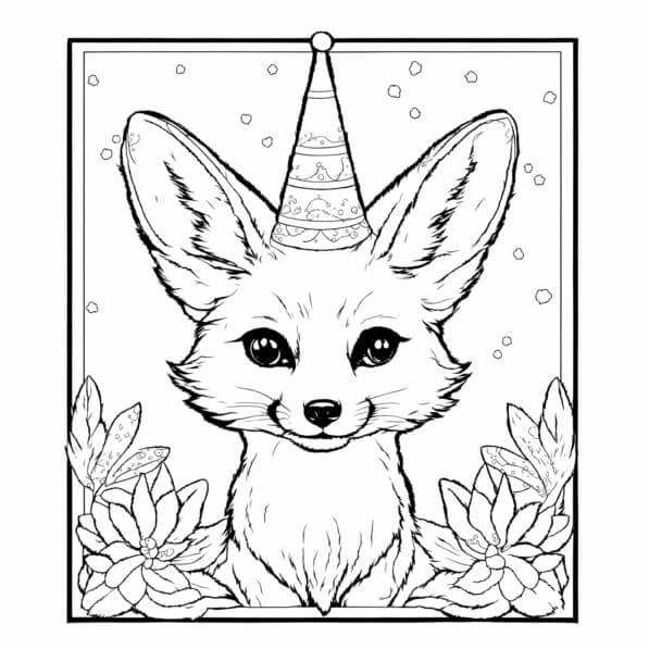 Download Festive Fox Coloring Page Coloring pages Online - Creative Fabrica